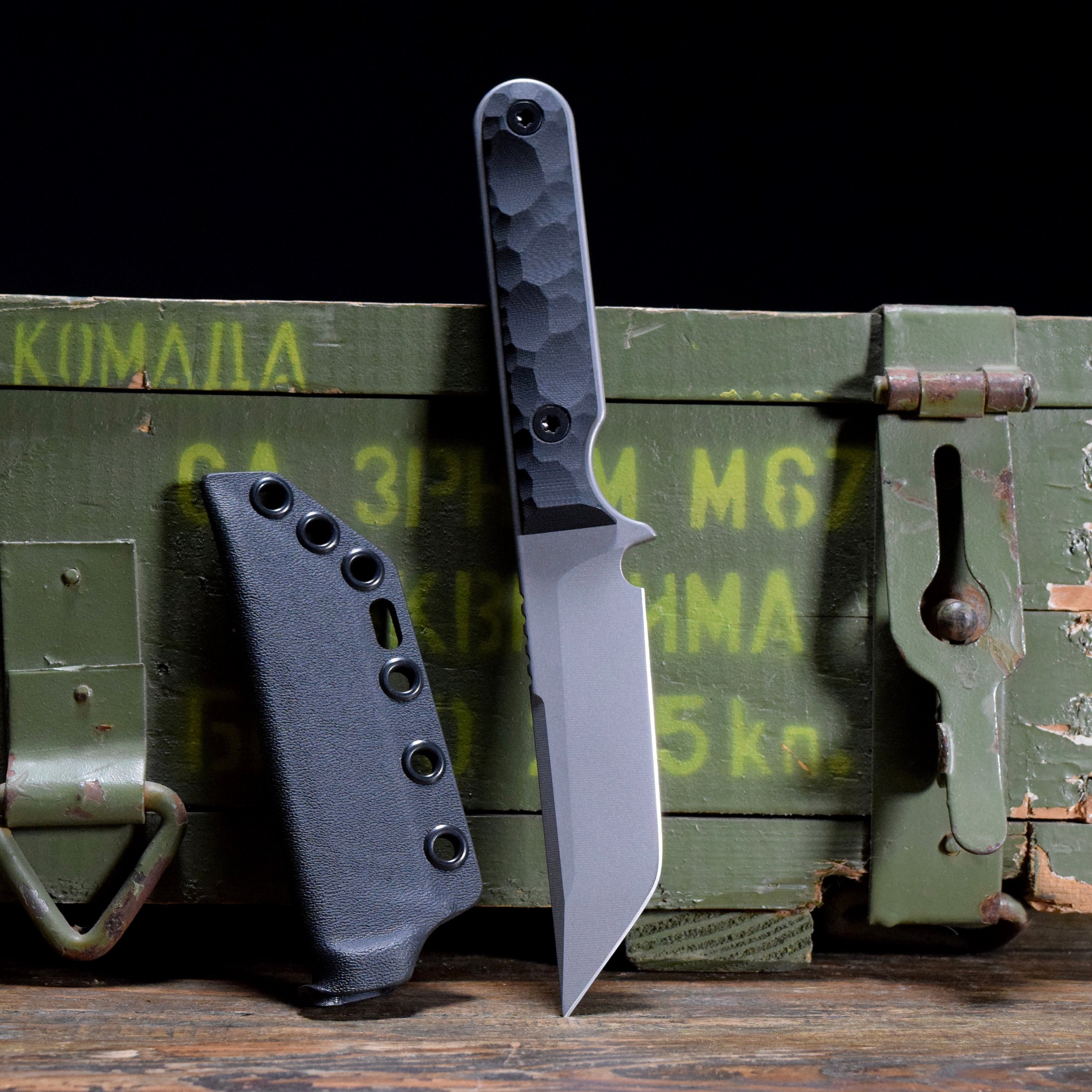 Buy Copperhead Stonewashed Black Knife | Compliance Edge Knives