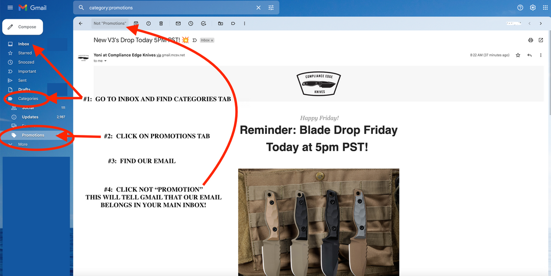 Join Our VIP Email List | Compliance Edge Knives